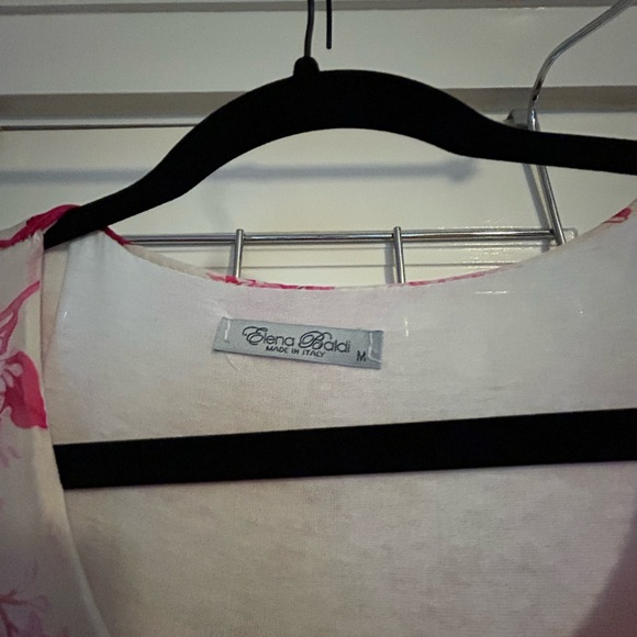 Tops | Elena Baldi Pink And White Floral Top | Poshmark